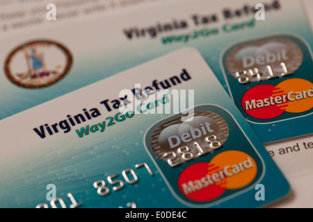 Virginia state income tax refund debit card Stock Photo - Alamy