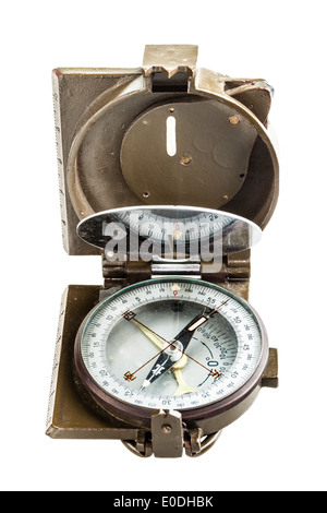 an old military chinese compass isolated over a white background Stock ...