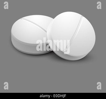 Two realistic medical pills isolated on white background. Vector EPS8 ...