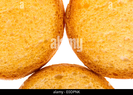 Series of round rusk, isolated on background Stock Photo - Alamy