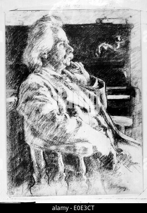 A portrait drawing of Edvard Grieg, the renowned Norwegian composer ...