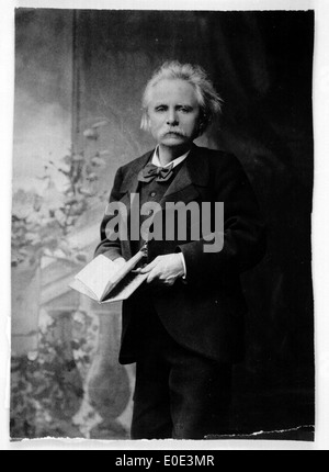 This photo shows Norwegian composer Edvard Grieg near the shore at ...