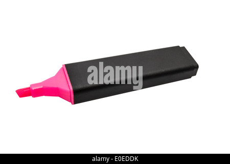 Pink highlighter isolated on white background Stock Photo - Alamy