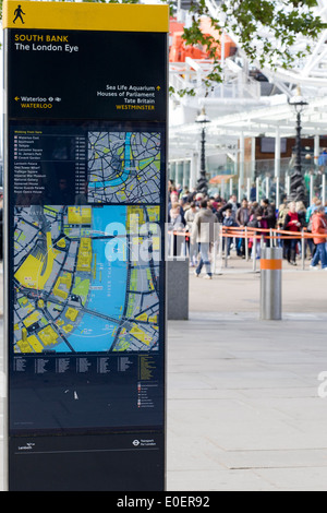 Legible London signage for the London Eye and surrounding area in South ...
