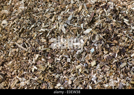 shredded tree bark for using as a mulch on a garden Stock Photo - Alamy