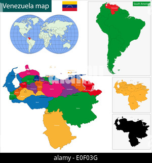 Colorful Venezuela map Stock Photo - Alamy