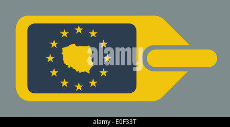 Poland European travel luggage label or tag in flat web design colors ...