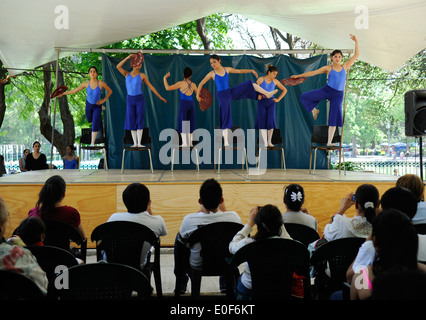 Mexican High school dance class exhibition of jazz and mordern dances ...