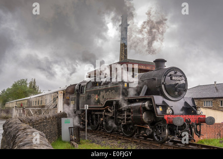 The Princess Elizabeth class tank engine 80080 crosses the river ...