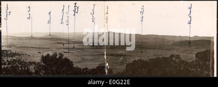 A panoramic view of Canberra, Australia, taken from Mt. Ainslie in the ...