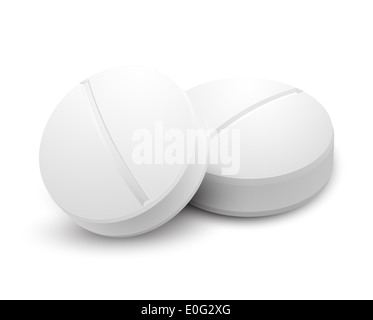Two realistic medical pills isolated on white background. Vector EPS8 ...