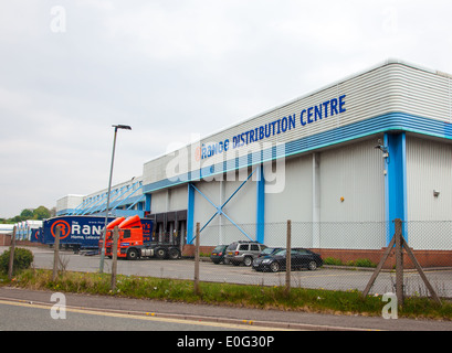 Trucks parked outside The Range distribution centre in Talke Stoke on ...