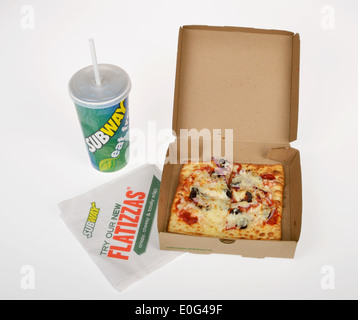 Subway Flatizza Veggie Vegetable pizza square slice & Italian BMT Sub ...