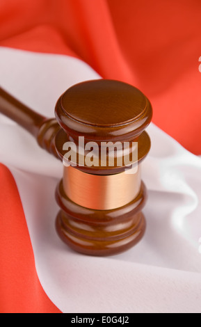 Judges hammer and the flag of Austria. Law and Justice. Constitutional ...