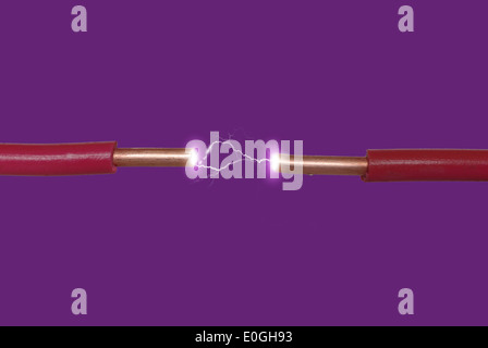 electric bow between cables Stock Photo - Alamy