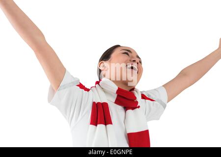 Excited asian football fan cheering Stock Photo - Alamy