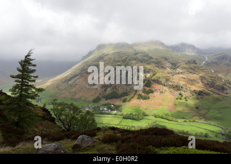 Langdale Pikes from Side Pike, Lake District, Cumbria, England Stock ...