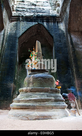 Ruins of Preah Khan temple in Angkor complex, overgrown by trees ...