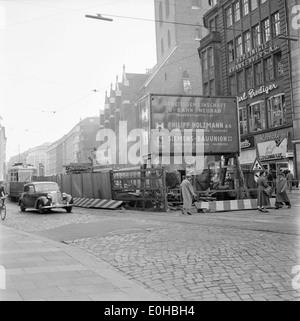 A photograph of Hamburg, Germany, in 1956, showcasing the city’s post ...