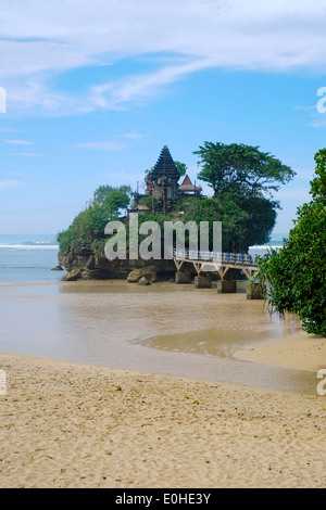 ismoyo island with amerta jati hindu temple off the beach and sea at ...
