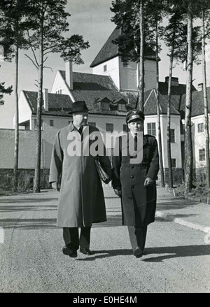 This photograph shows Vidkun Quisling in Trondheim during November 1941 ...