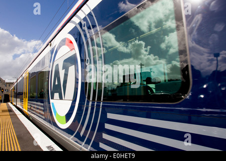 Train at platform, Onehunga Railway Station, Auckland, New Zealand ...