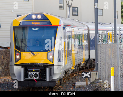 Train at platform, Onehunga Railway Station, Auckland, New Zealand ...