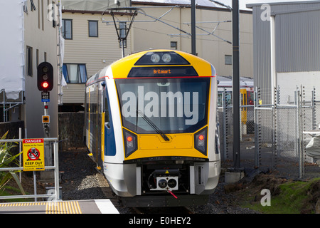 Train at platform, Onehunga Railway Station, Auckland, New Zealand ...