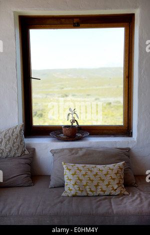 Interior shots of a small safari hut Stock Photo - Alamy