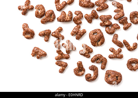 Alphabet Chocolate Corn Flakes Letters Isolated Stock Photo - Alamy
