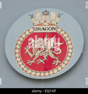 Cardiff, Wales, UK. 14th May, 2014. Royal Navy Warship HMS Dragon is ...