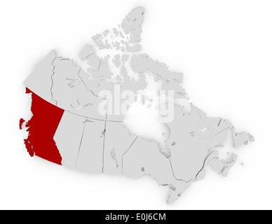 British Columbia, province of Canada. Diagram showing the location of ...