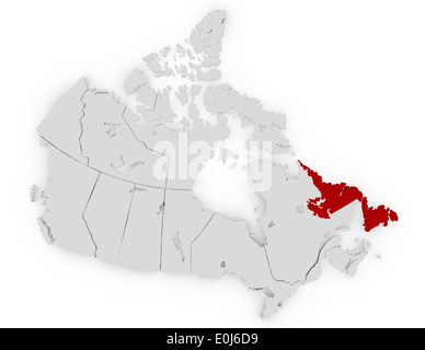 Newfoundland and Labrador, province of Canada. Diagram showing the ...