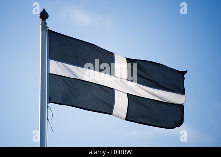 Saint Piran's flag the flag of Cornwall England UK Stock Photo - Alamy