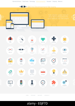 flat design business concept. seo digital marketing business man ...