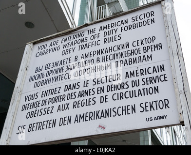 US Army Checkpoint sign, Checkpoint Charlie, Berlin Stock Photo - Alamy