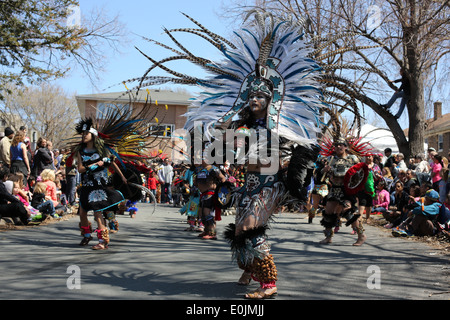 Native American dancers in the May Day parade in Minneapolis Stock ...