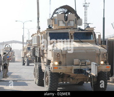 A U.S. Marine, left, assigned to Weapons Company, Battalion Landing ...