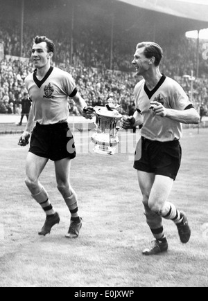 The 1960 FA Cup final winners Wolverhampton Wanderers with the captain ...