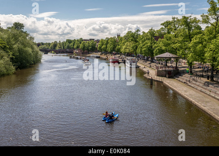 The river Dee waterfront at Chester in North West England. The Queens ...