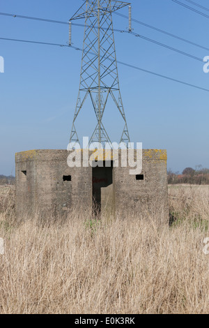 Pillbox from World War Two captured next to Happisburgh lighthouse ...