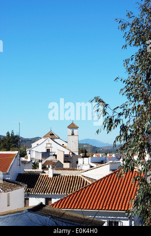 View over the town rooftops, Colmenar, Andalusia, Spain, Western Europe ...