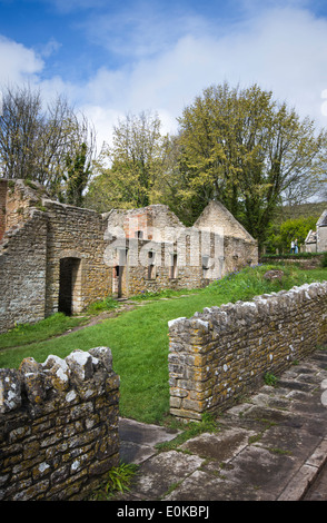 Tyneham Village, ruined buildings abandoned during WWII, Dorset ...
