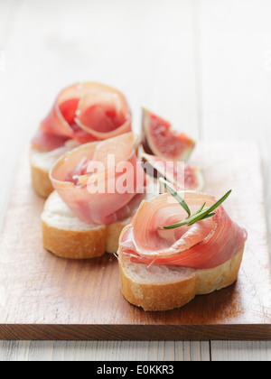 canapes with spanish jamon, spanish traditional food Stock Photo - Alamy