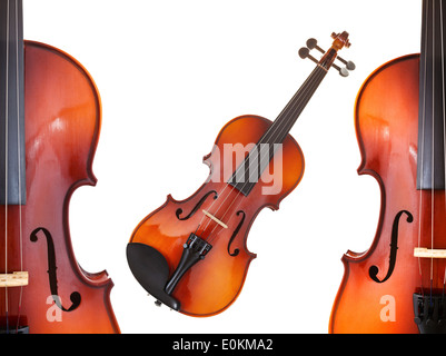 halfs and full classical modern violins isolated on white background ...