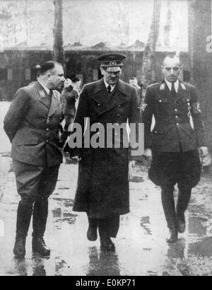 Adolf Hitler, the German Leader, Walking Down a Long Corridor With ...