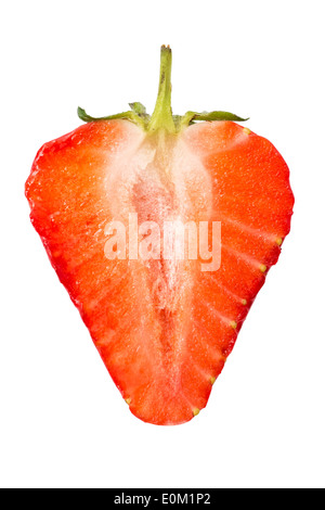 Strawberry slice isolated on white background Stock Photo - Alamy