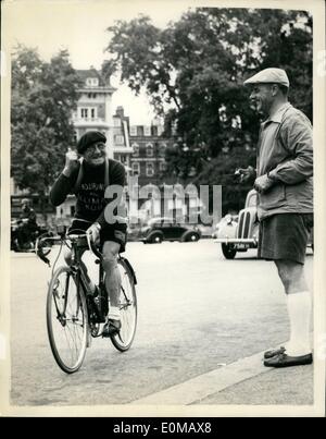 Jul. 07, 1954 - Veteran French cyclist starts his parewell run ride in ...