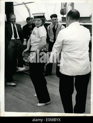 Jun. 06, 1954 - Lady Docker entertains miners on yacht.Thirty three men ...