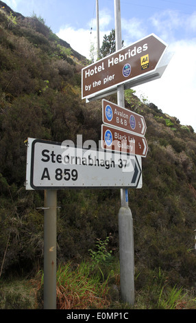 Gealic sign for Stornoway Isle of Harris Scotland May 2014 Stock Photo ...